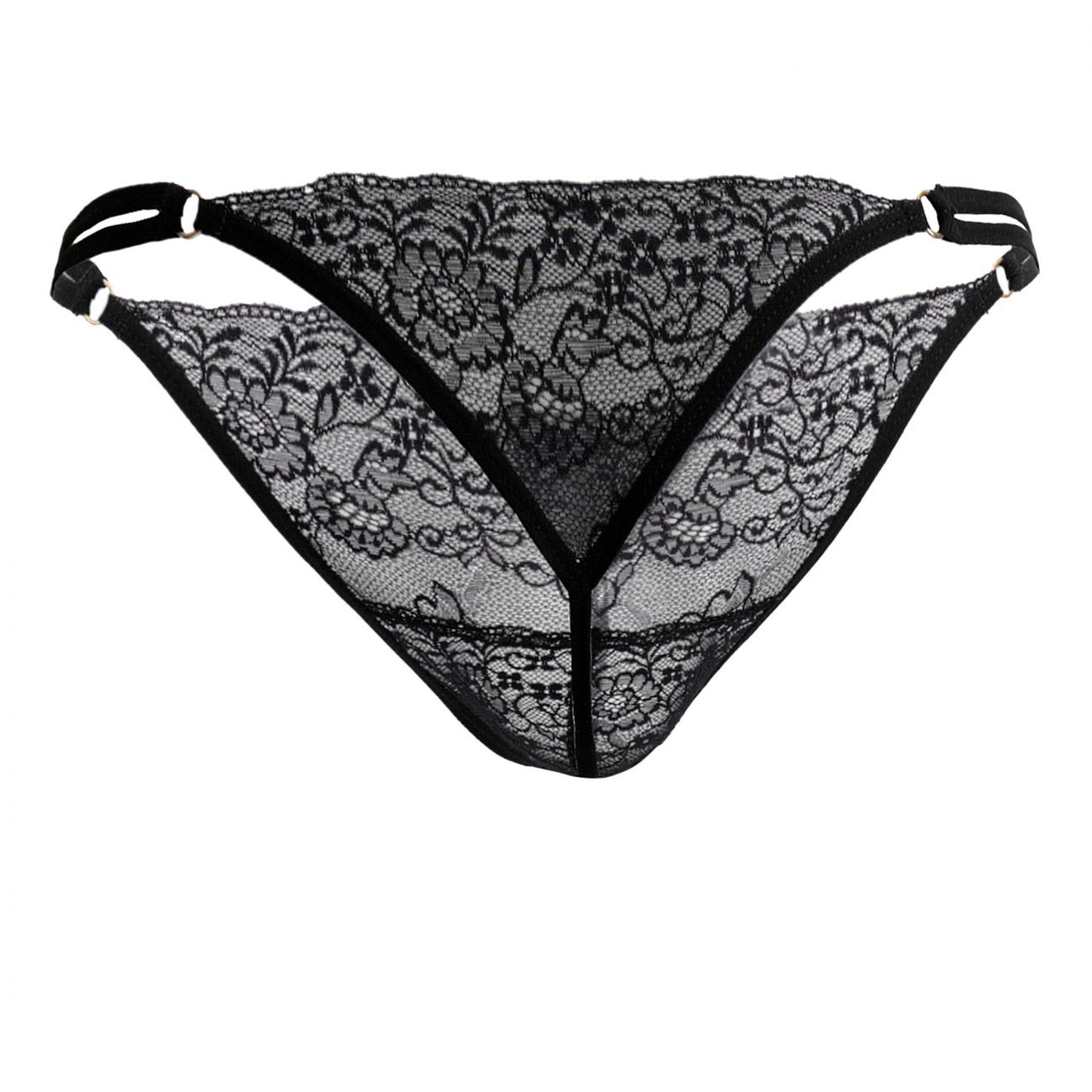 CandyMan 99421 Lace G-String Thongs Color Black - Pikante Underwear