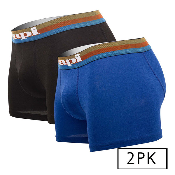 Papi UMPA088 2PK Microflex Brazilian Boxer Briefs Color Blue-Black ...